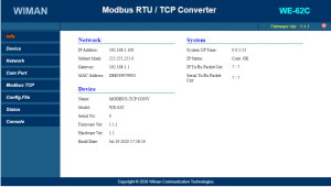 Modbus TCP Converters - Wiman IoT